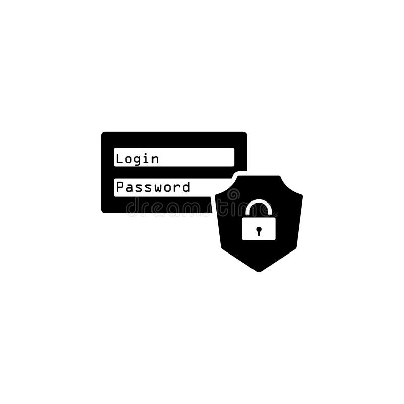 Password Protection and Login Icon. Element of Cybersecurity Icon for ...