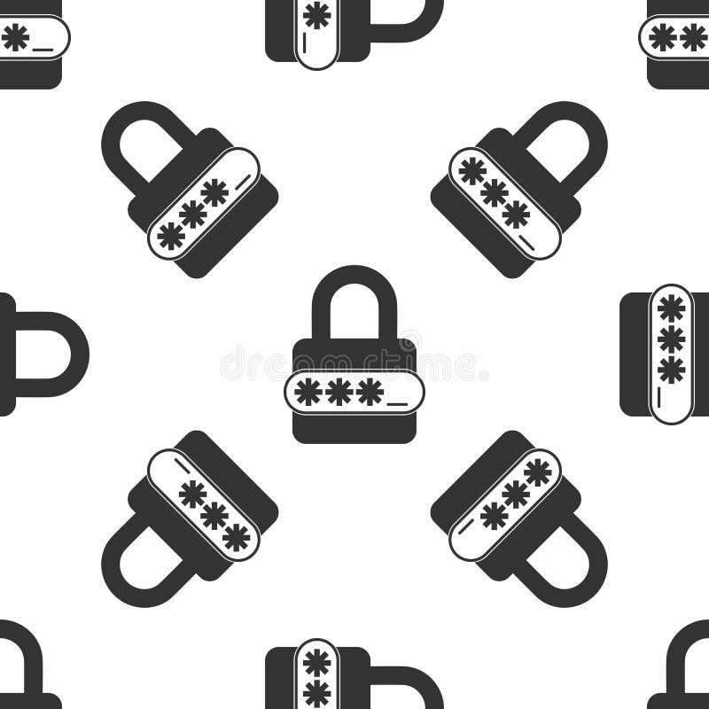 Password Protection and Safety Access Icon Isolated on Grey Background ...