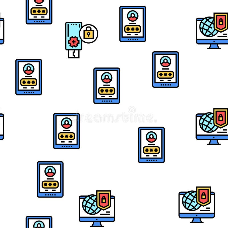 Password Protection Vector Seamless Pattern Stock Vector - Illustration ...
