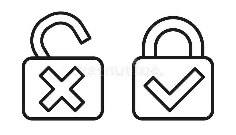 Password Safety Line Icon, Security Sign Stock Vector - Illustration of ...