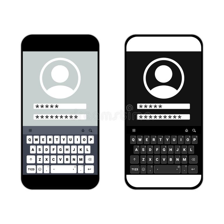 Password Security Access on Mobile Icon. Verification Code. Typing Username and Password ...