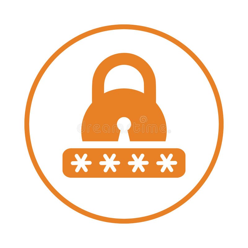Password, Security Icon. Orange Vector Design Stock Vector ...