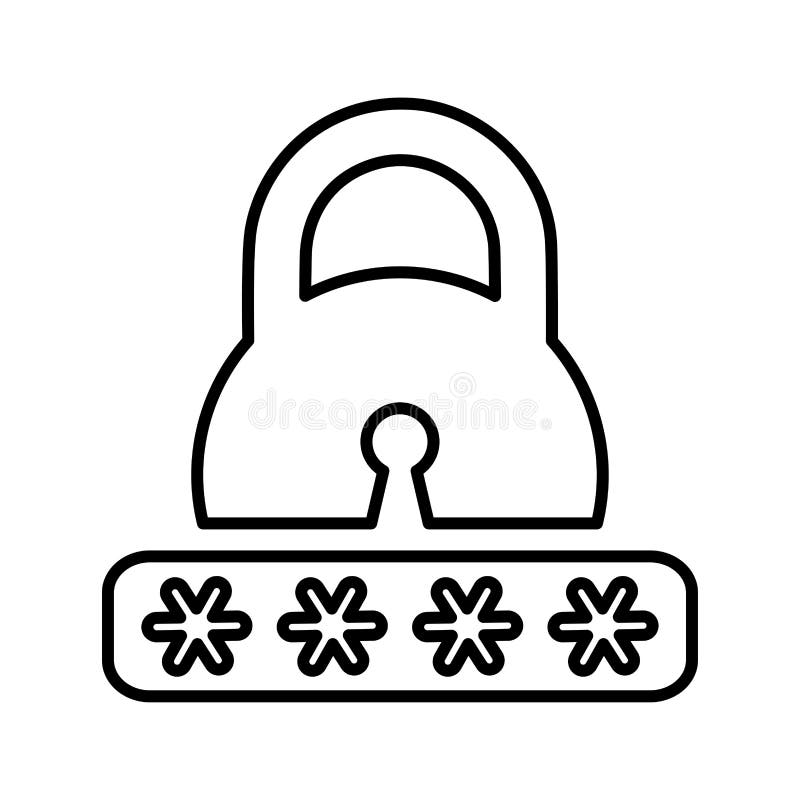 Password, Security Outline Icon. Line Art Design Stock Vector ...