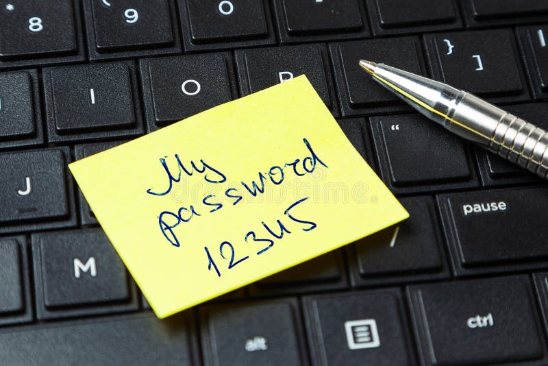 The Password on the Sticker is a Note on the White Desktop Next To the ...