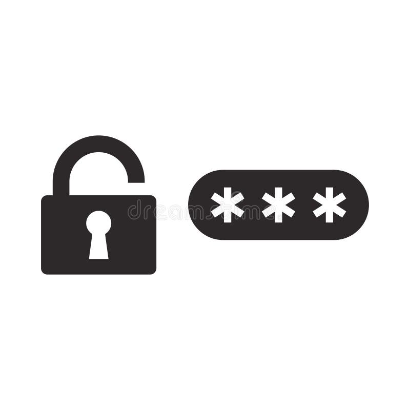 Password Security Symbol Design Stock Vector - Illustration of flat ...