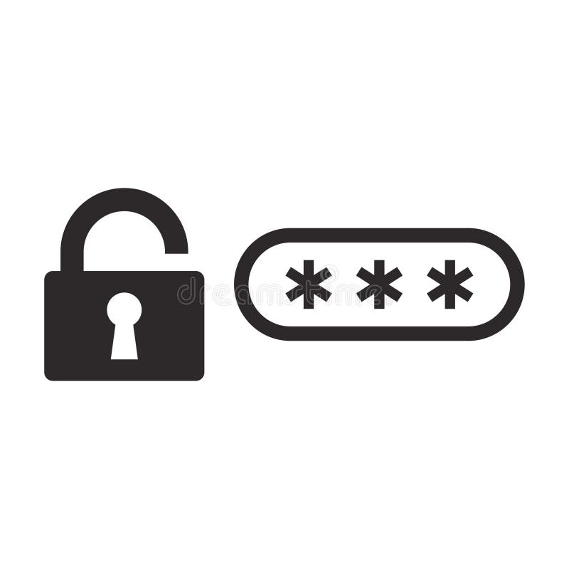 Password Security Symbol Design Stock Vector - Illustration of outline ...