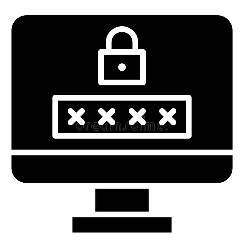 Password and Security, Telecommuting or Remote Work Icon Stock Vector ...