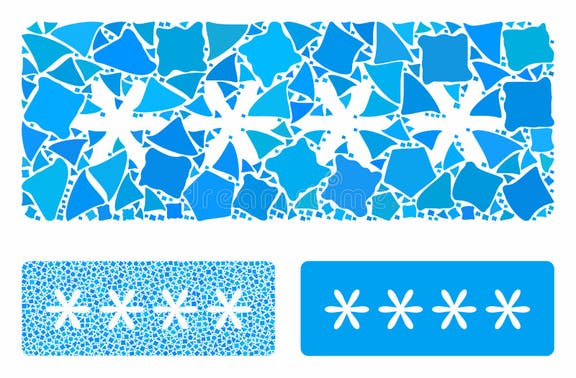 Password Stars Mosaic Icon of Bumpy Parts Stock Illustration ...