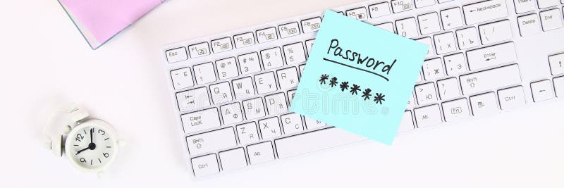 The Password on the Sticker is a Note on the White Desktop Next To the ...
