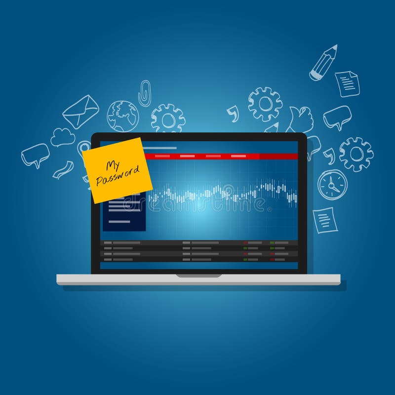 Password on Sticky Notes in Screen Security Log-in Management Software ...