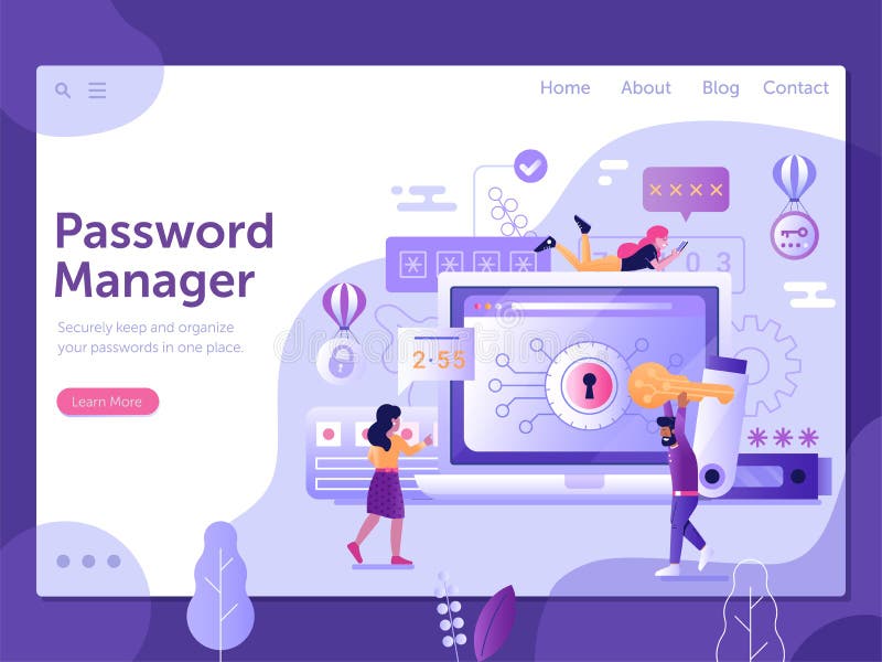 Password Storage and Data Encryption Web Banner Stock Vector ...