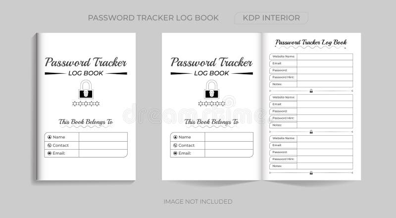Password Tracker Logbook Kdp Interior Design Print Template Stock ...