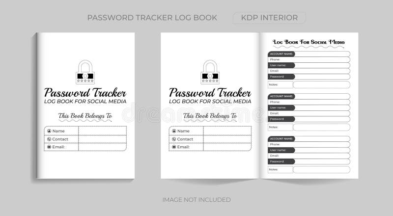 Password Tracker Logbook Kdp Interior Design Print Template Stock ...