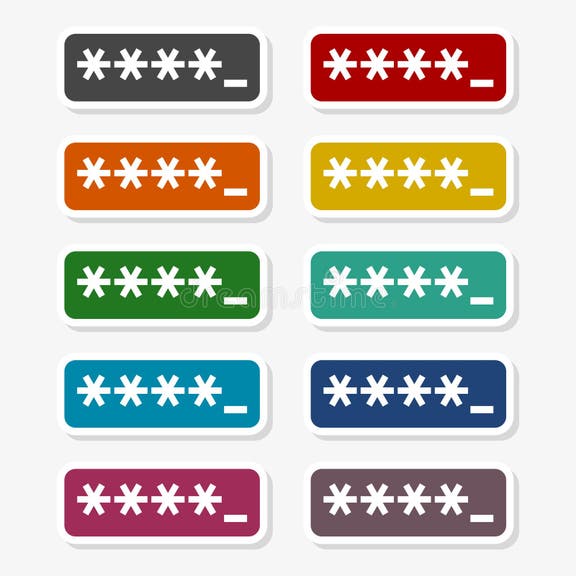Password Typing Sticker Set Stock Vector - Illustration of design ...