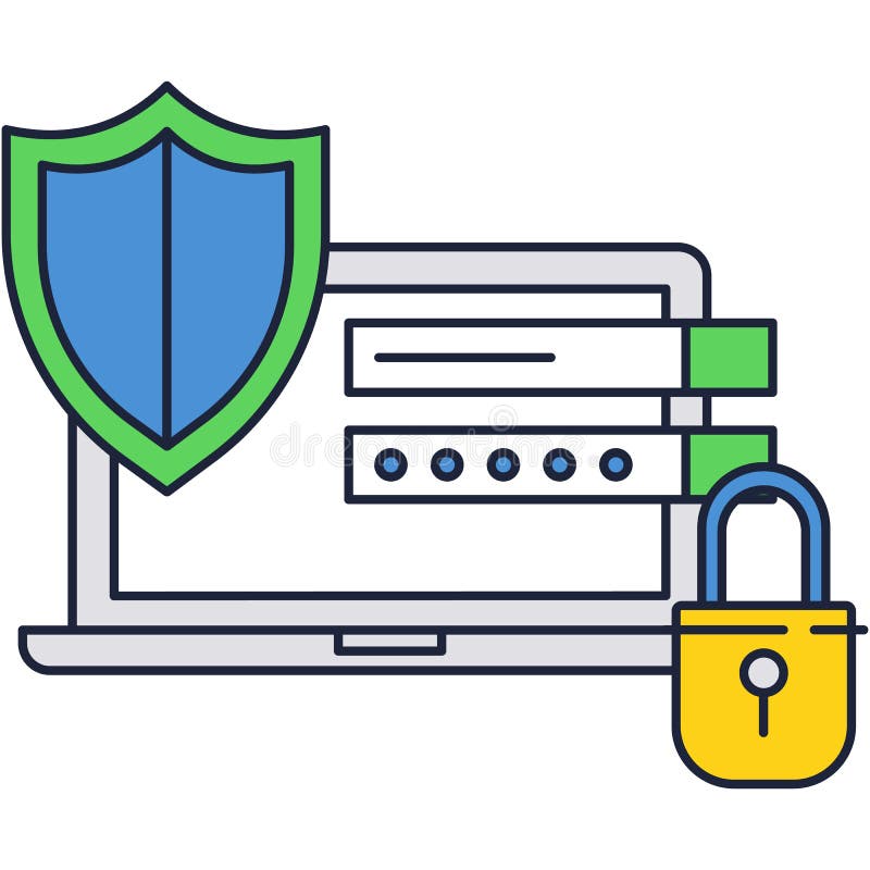 Password User Access on Laptop Screen Icon Vector Stock Vector ...