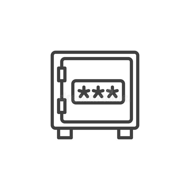 Password Vault line icon stock vector. Illustration of pictogram ...