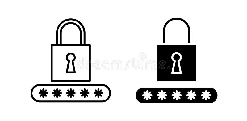 Password vecor icon set stock vector. Illustration of business - 340787706