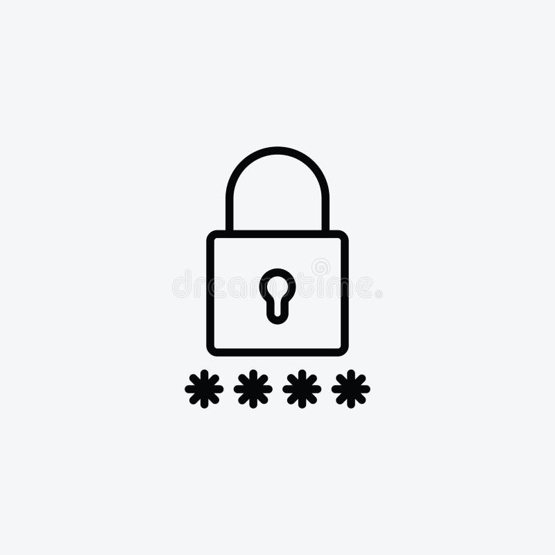 Password vecor icon set stock vector. Illustration of registration ...