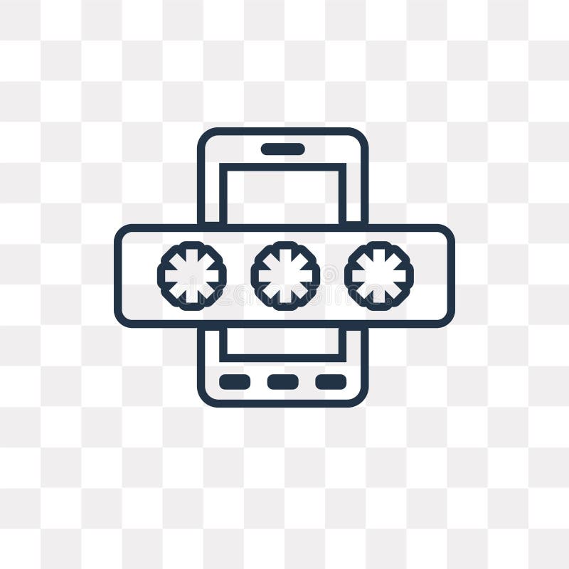 Password Vector Icon Isolated on Transparent Background, Linear Stock ...