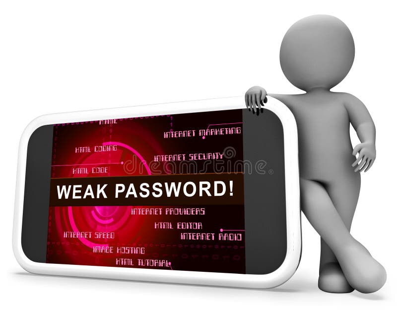 Password Weak Hacker Intrusion Threat 3d Rendering Stock Illustration ...
