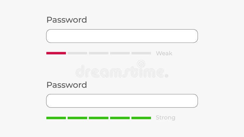 Password Weak Medium And Strong Interface Password Form Template For Website Digital Security