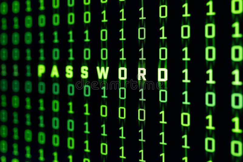 Password Word On Binary Code Background Stock Image Image Of Computer
