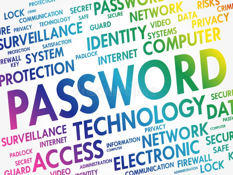Password Word Cloud Collage, Technology Concept Stock Illustration ...