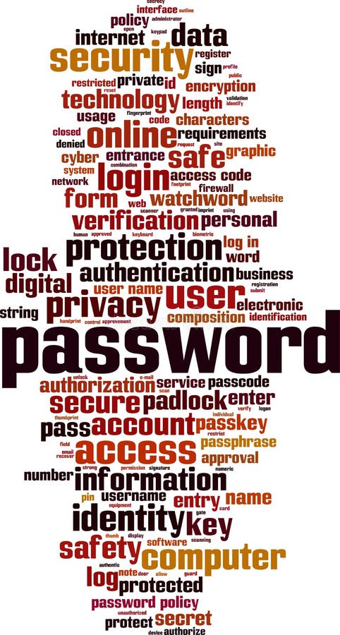 Password word cloud stock vector. Illustration of login - 169632389