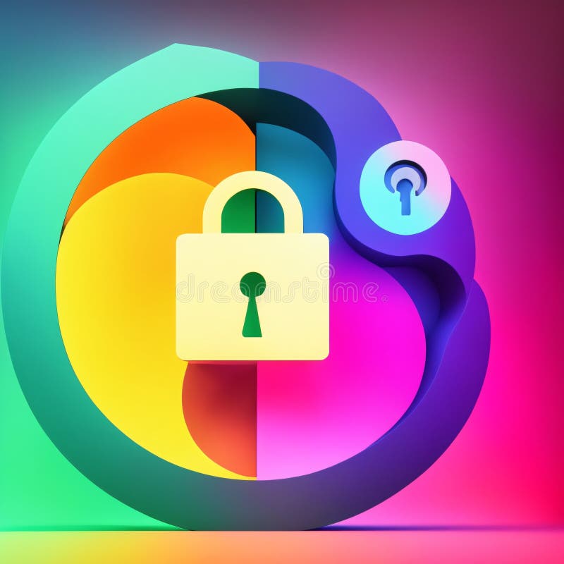 Passwordless Login, Key, Lock, Generative AI Stock Illustration ...