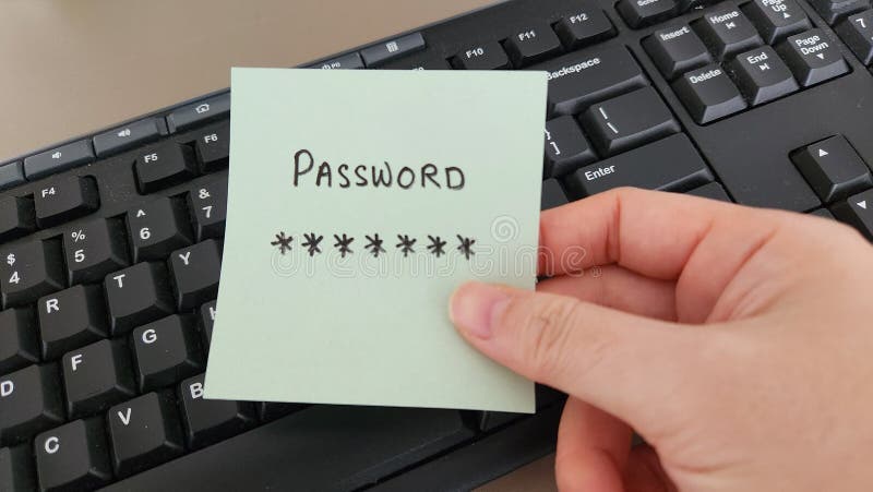 Passwords Written on Papers. Password Protection Concept Stock Image ...