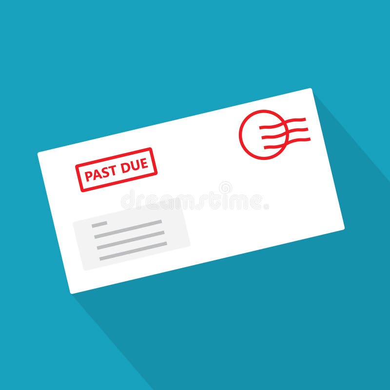 Past Due Bill Envelope Icon Stock Vector - Illustration of crisis ...