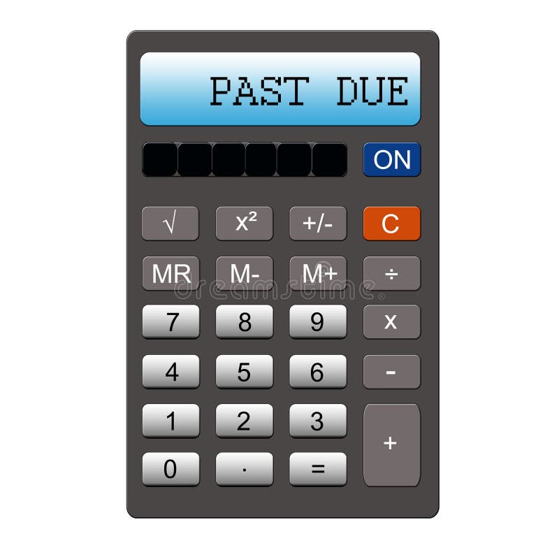 Past Due Calculator stock illustration. Illustration of concept - 36453150