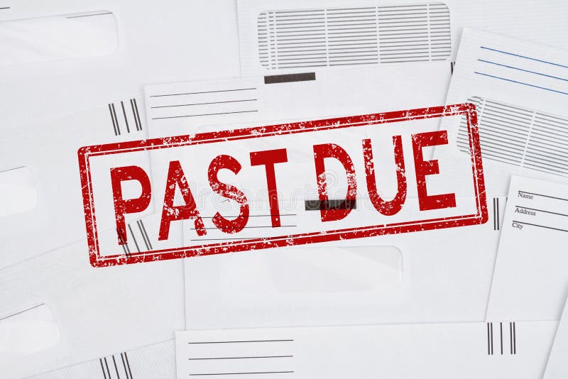 Past Due Word Message on Business Envelope Stock Image - Image of ...