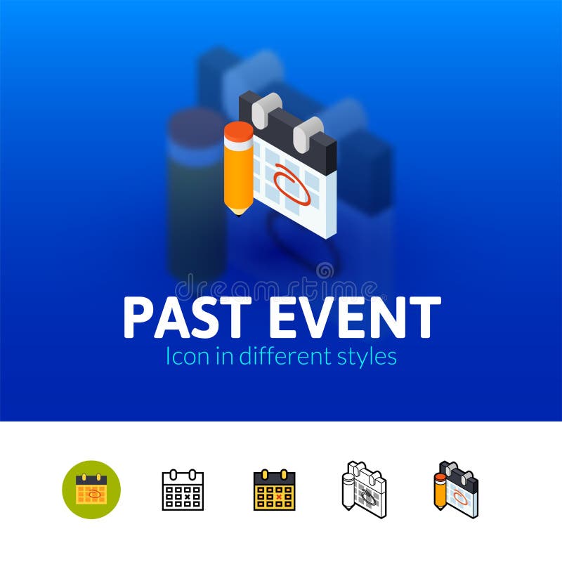 Past Event Icon in Different Style Stock Vector - Illustration of ...
