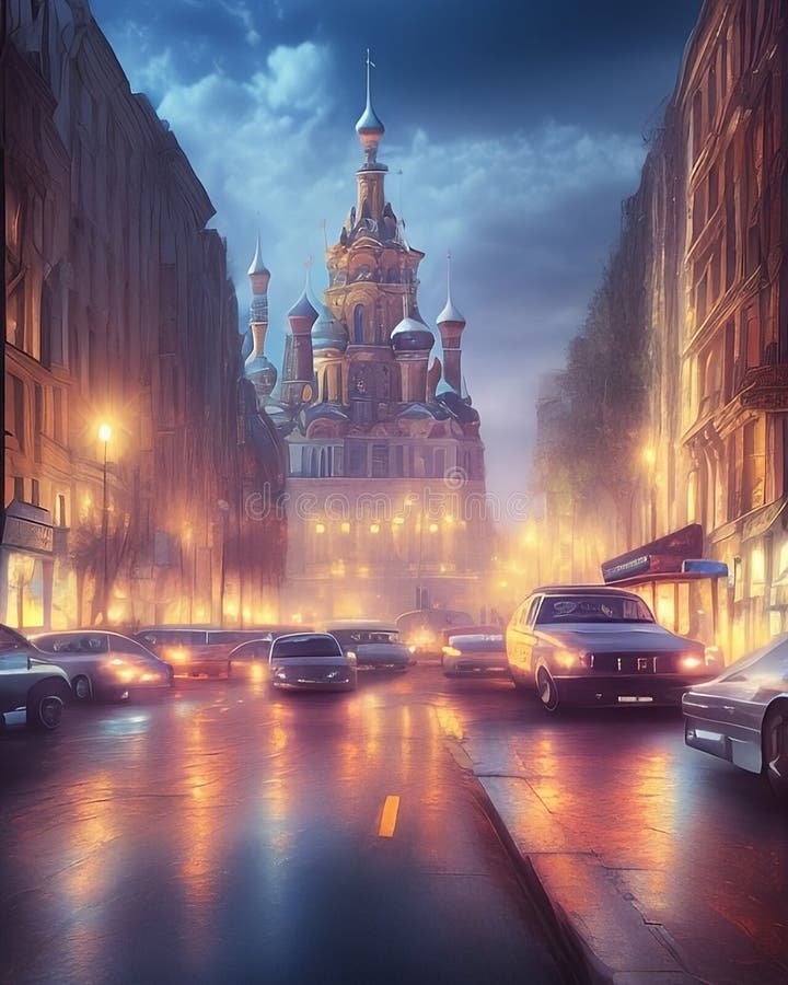 Past and future, city life stock illustration. Illustration of ...