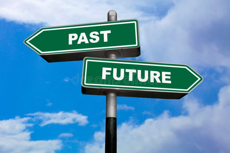 Past or Future - Direction Signs Stock Image - Image of cloudscape ...