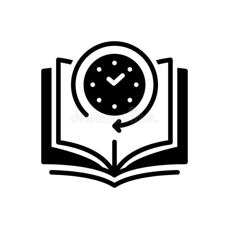 Black Solid Icon for Past, Previous and Clock Stock Vector ...