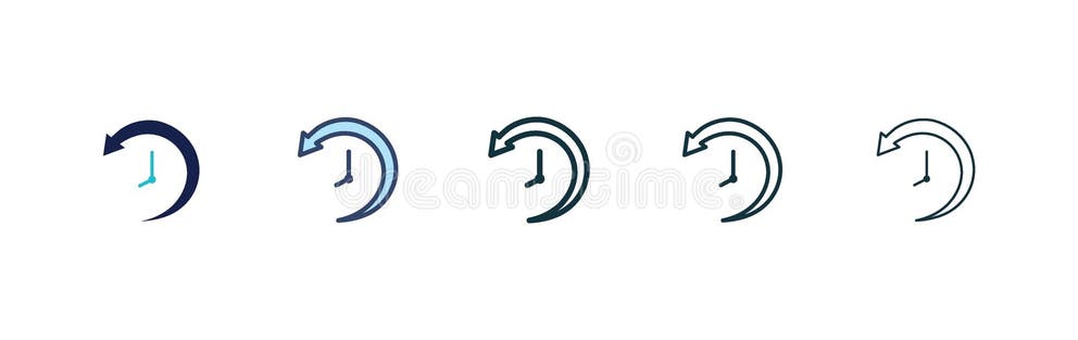 Past Icon Vector Set on White Background Stock Vector - Illustration of ...