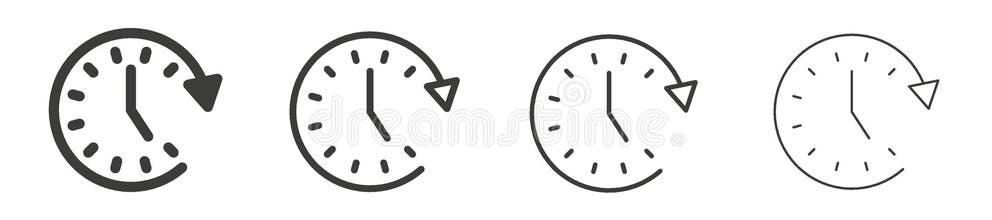 Past Icon Vector Set on White Background Stock Vector - Illustration of ...