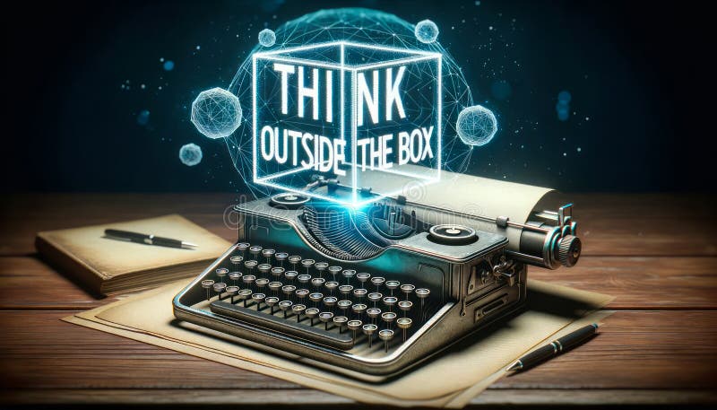 Past Meets Future Vintage Typewriter with Holographic Think Outside the ...