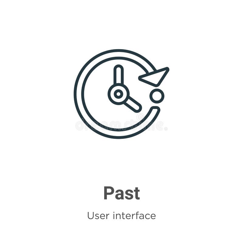 Past Outline Vector Icon. Thin Line Black Past Icon, Flat Vector Simple ...
