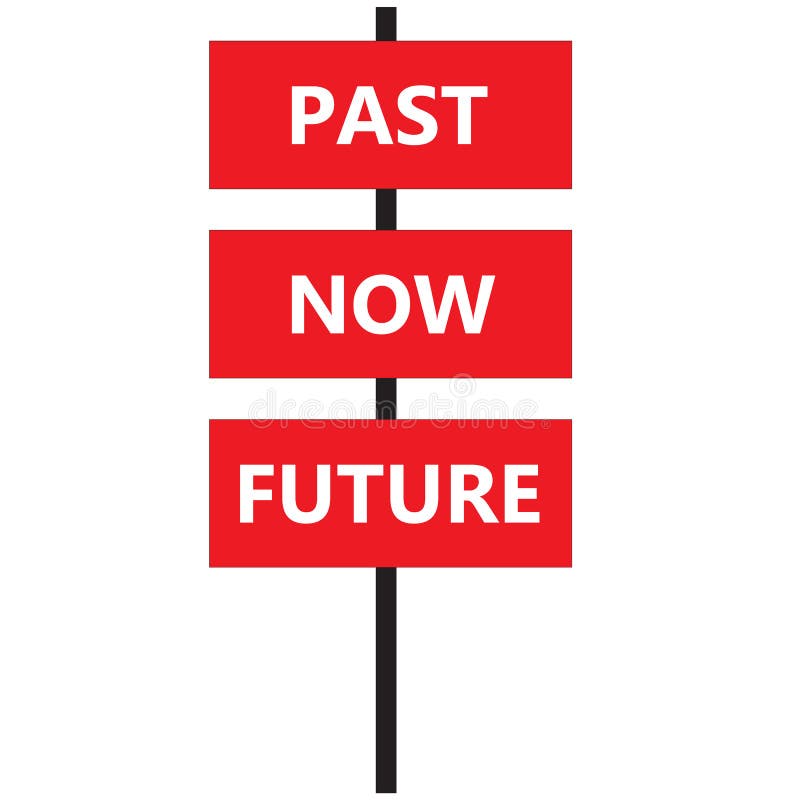 Past, Present and Future Icons on White Background. Flat Style Stock ...