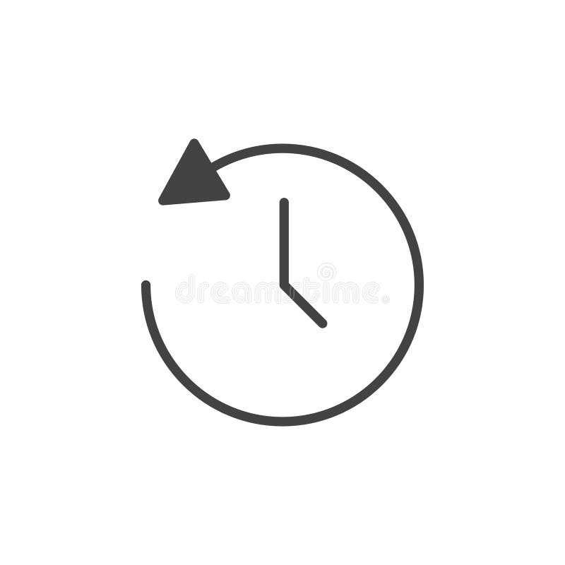 Past Time Icon Flat Simple Outline Set Stock Vector - Illustration of ...