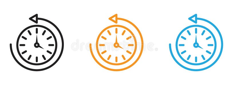 Past Time Icon Thin Line Illustration Set Stock Vector - Illustration ...