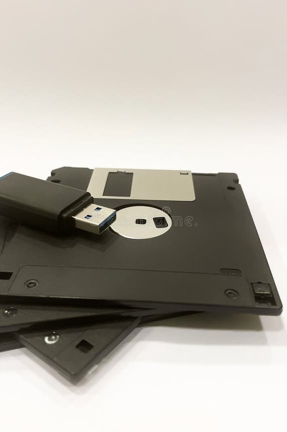 From Past To Present. the Evolution of Data Storage Stock Photo - Image ...