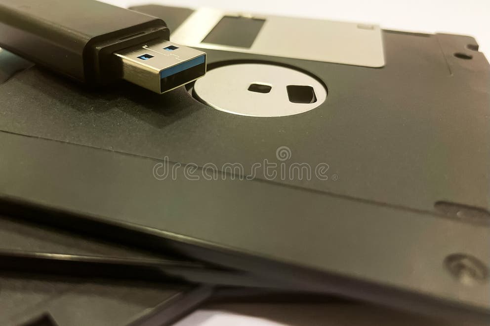 From Past To Present. the Evolution of Data Storage Stock Photo - Image ...