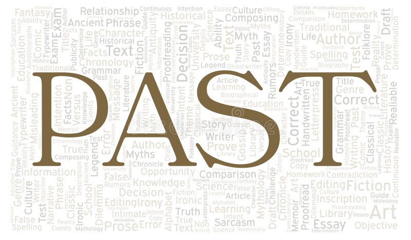 Past Typography Word Cloud Create with the Text only Stock Illustration ...