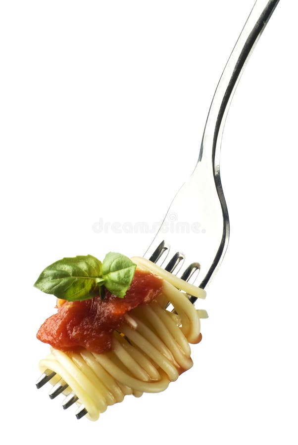 Pasta on a fork stock photo. Image of detail, appetizing - 12368154