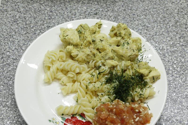 Pasta with Additives in a Plate Stock Image - Image of surface, cooking ...