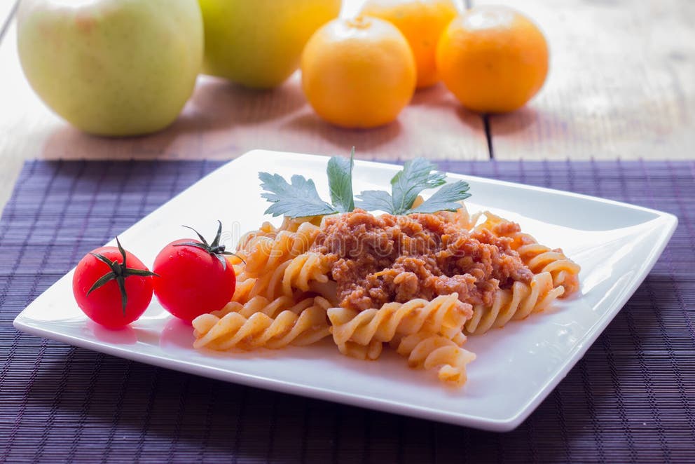 Pasta al rag stock photo. Image of penne, recipe, pasta - 28108994
